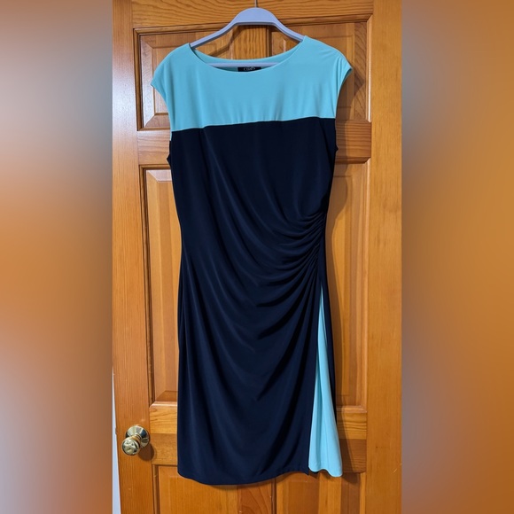 Chaps | Dresses | Chaps Dress In Navy Blue And Mint Green Size Large ...